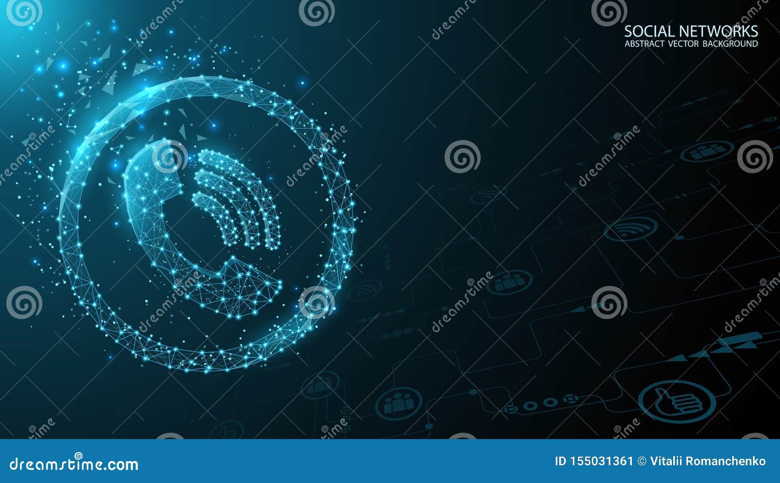 Global Social Network. Internet Chat Icon. Future. Vector. Blue ...