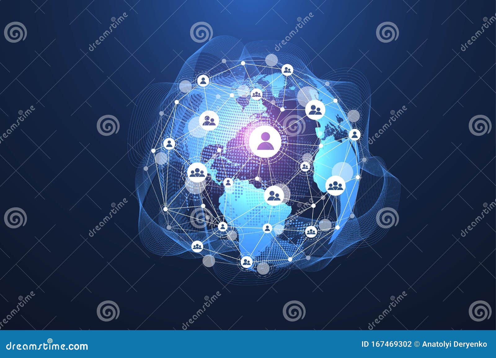 Global Social Network. Networking and Data Connection Concept ...