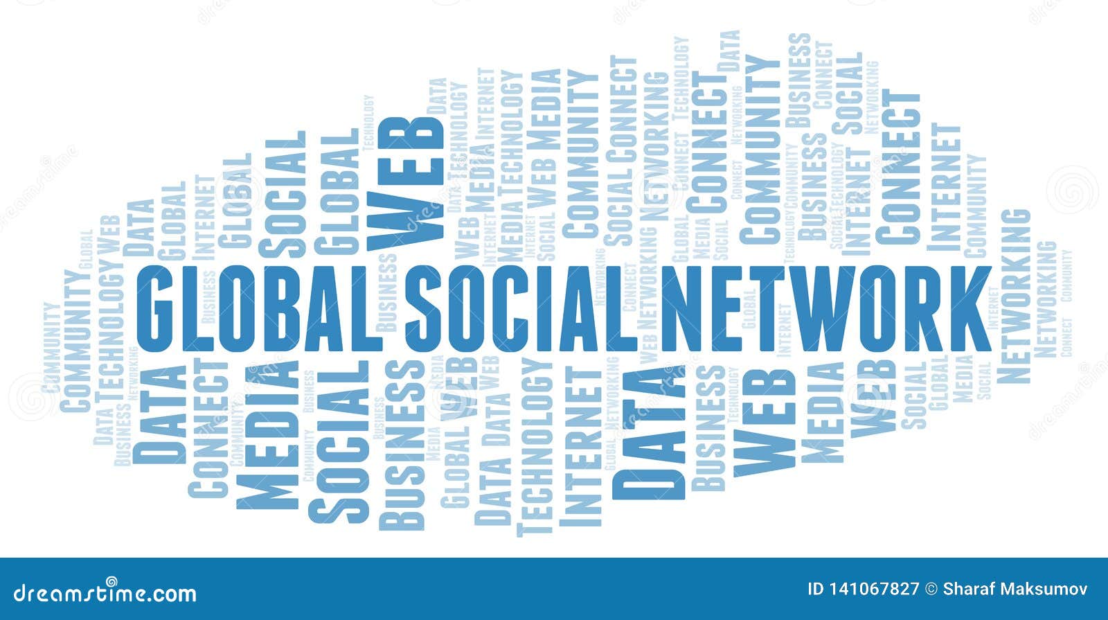 Global Social Network Word Cloud Stock Illustration - Illustration of ...