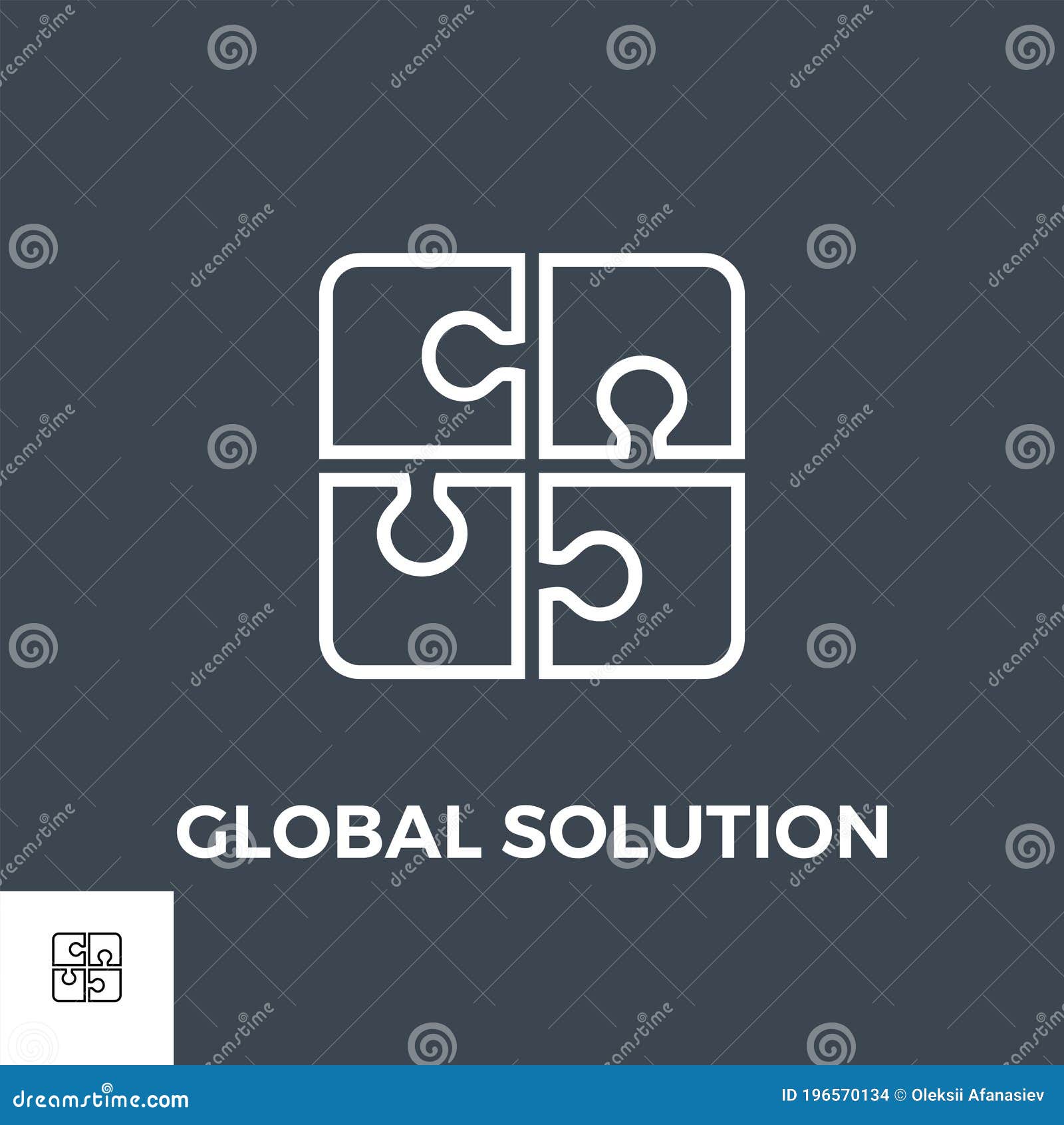 Global Solution Line Icon stock vector. Illustration of connection ...