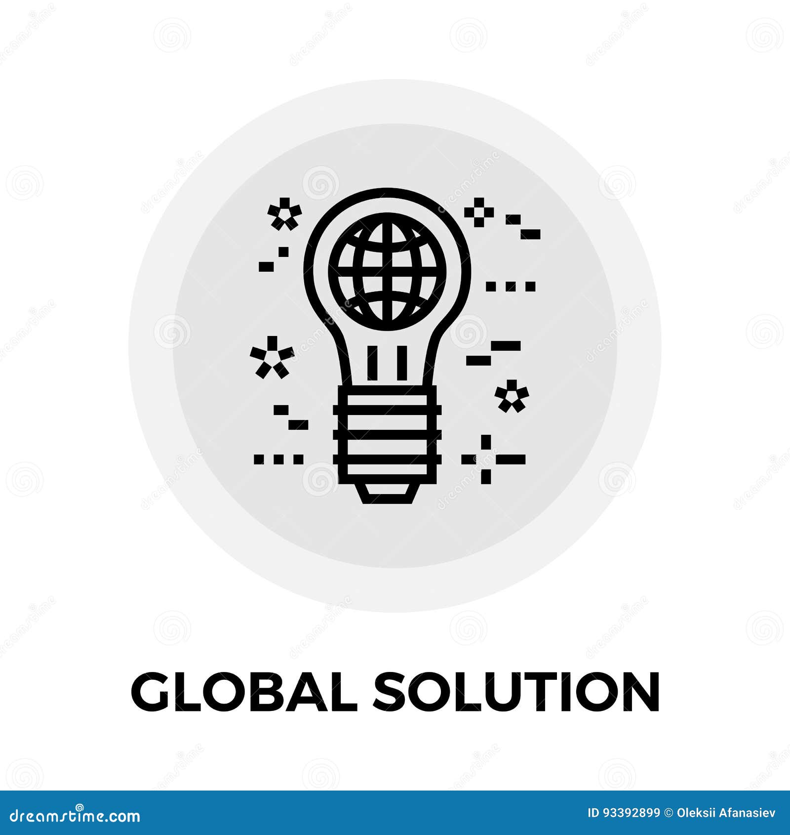 Global Solution Line Icon stock vector. Illustration of creativity ...