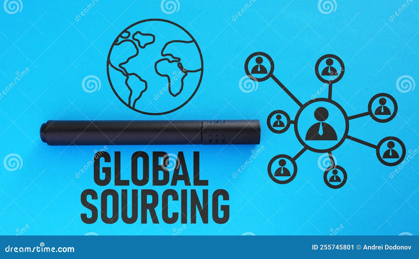 Global Sourcing is Shown Using the Text Stock Image - Image of ...