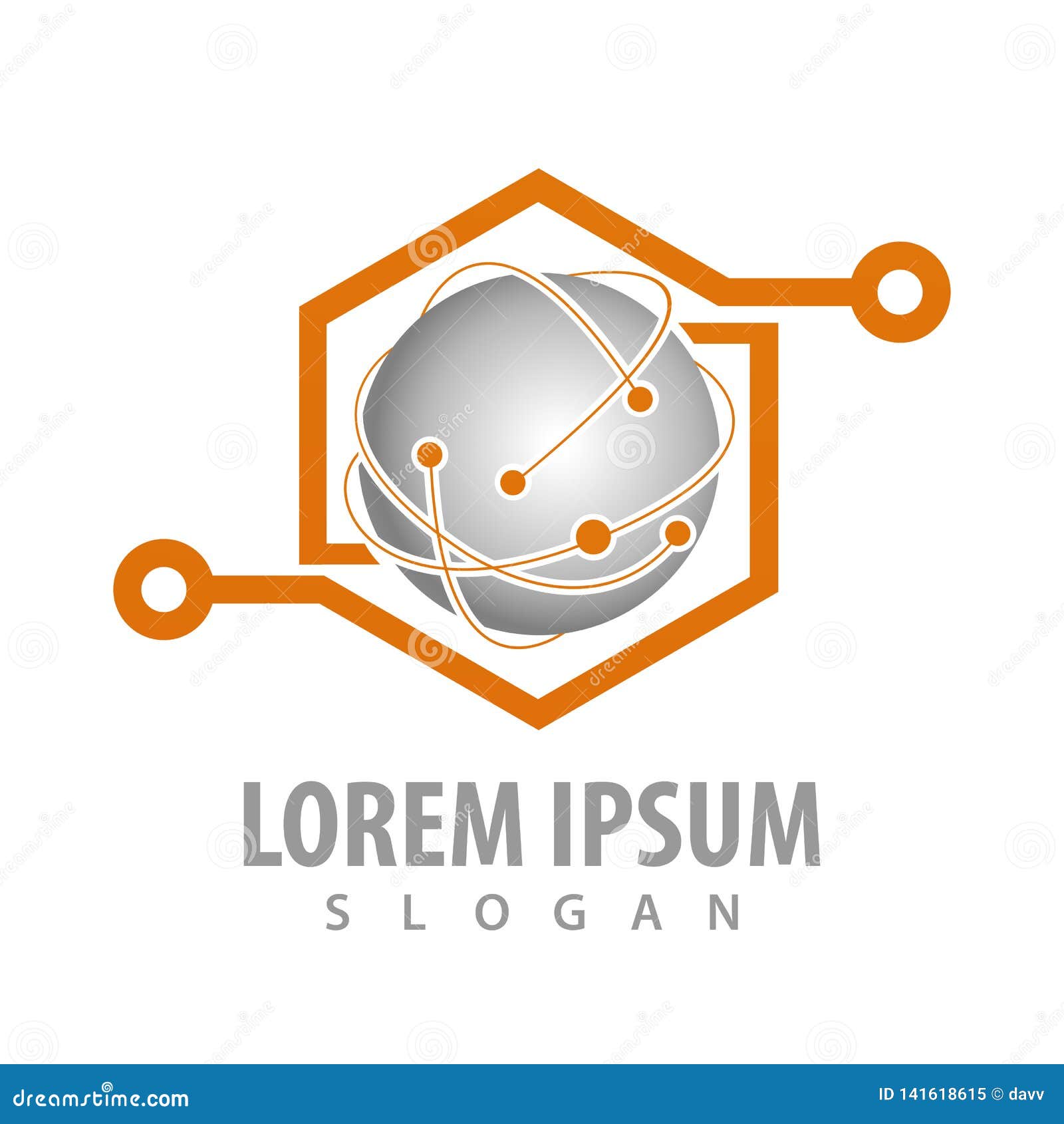 Global Sphere Hexagon Logo Concept Design. Symbol Graphic Template ...