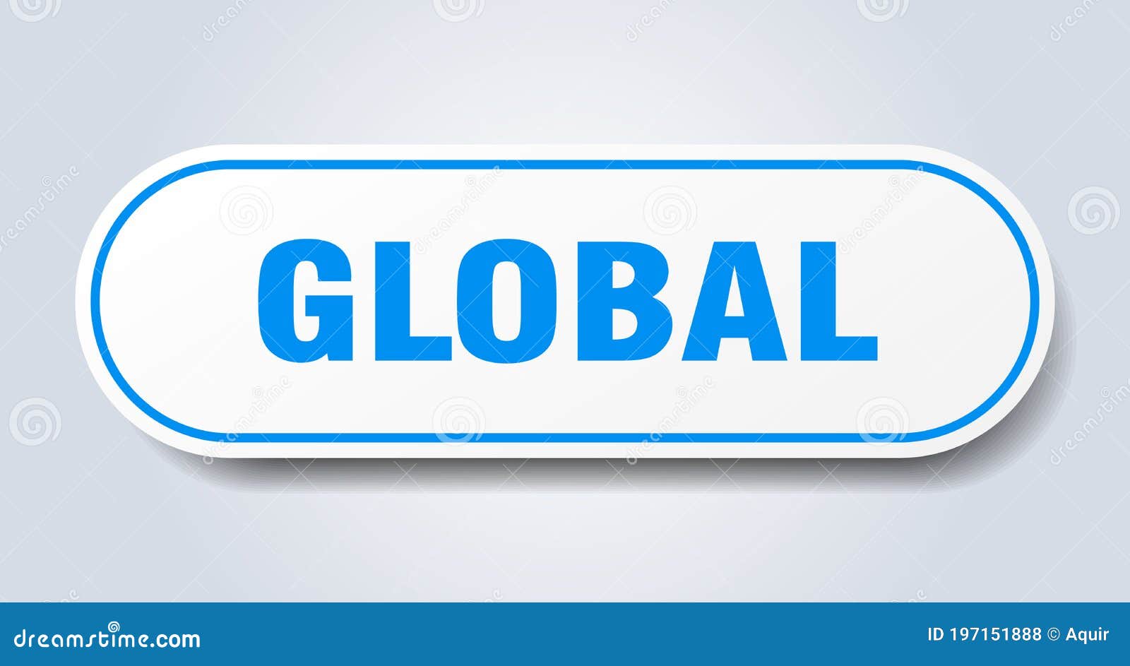Global sticker. stock vector. Illustration of blue, banner - 197151888