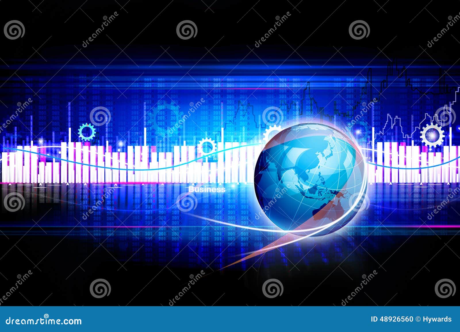 Global Stock market graph stock illustration. Illustration of business ...