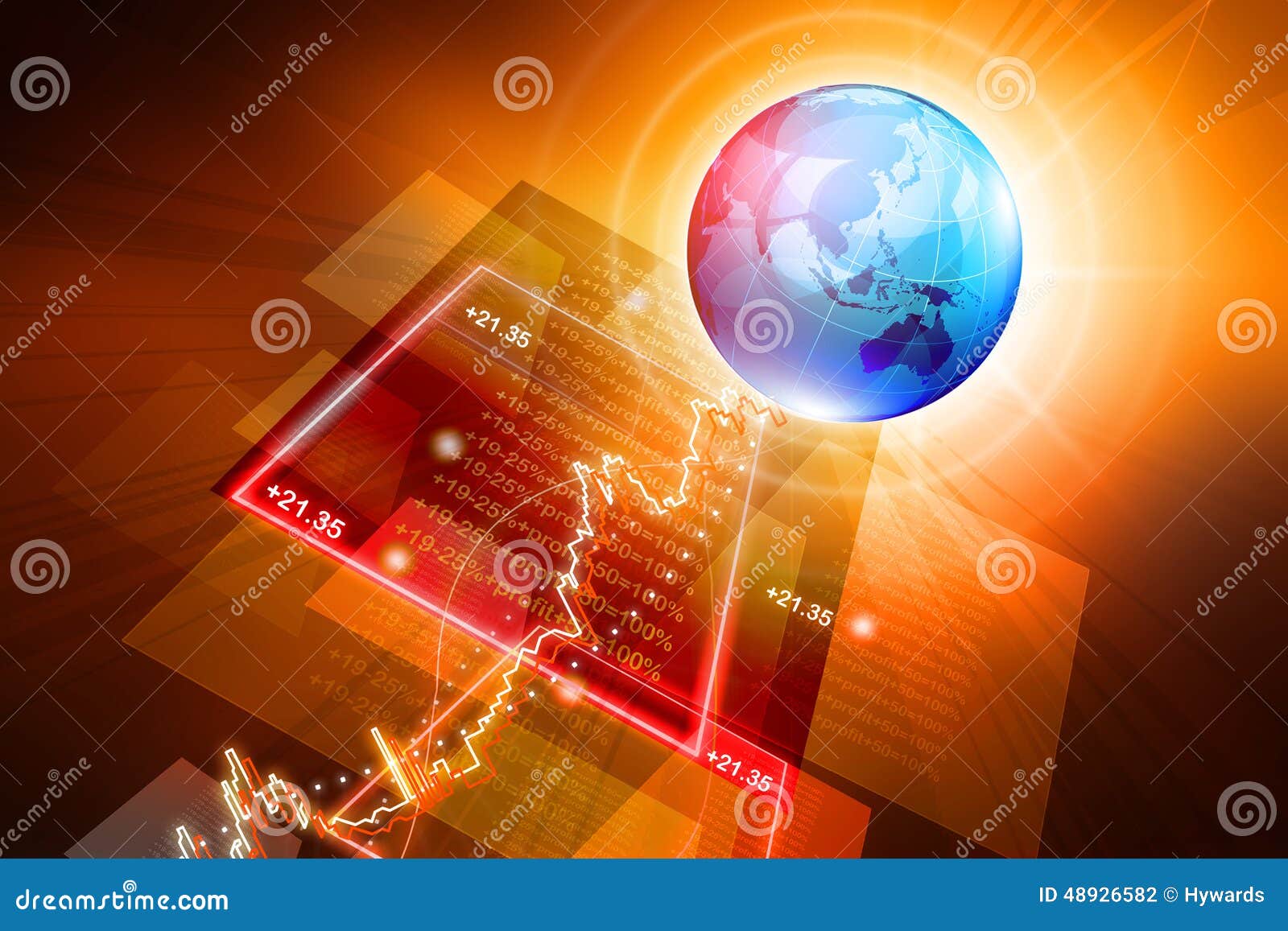 Global Stock market graph stock illustration. Illustration of graph ...