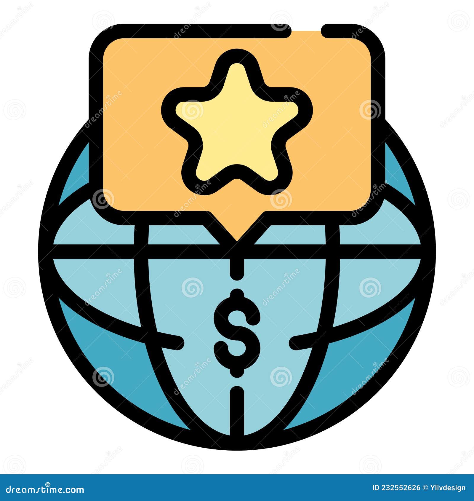 Global Store Icon Color Outline Vector Stock Vector - Illustration of ...