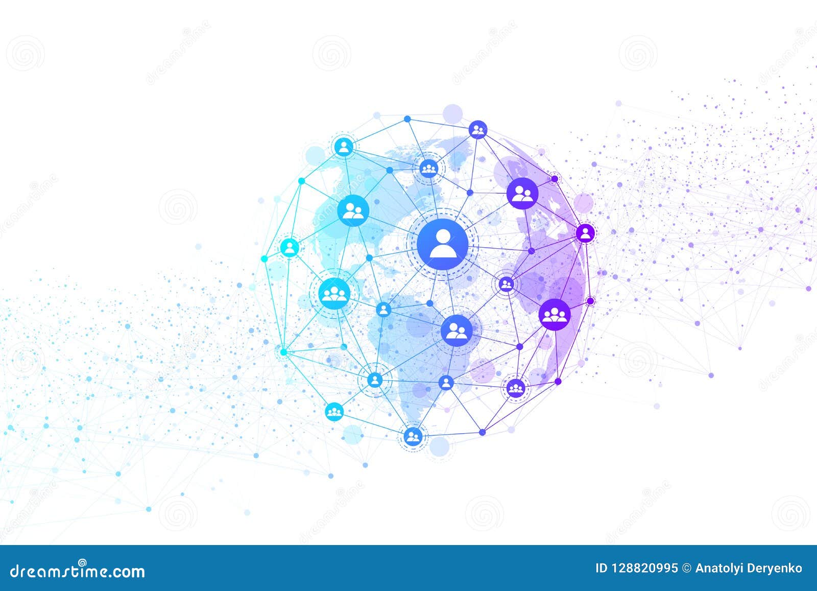 Global Structure Networking And Data Connection Concept Social Network