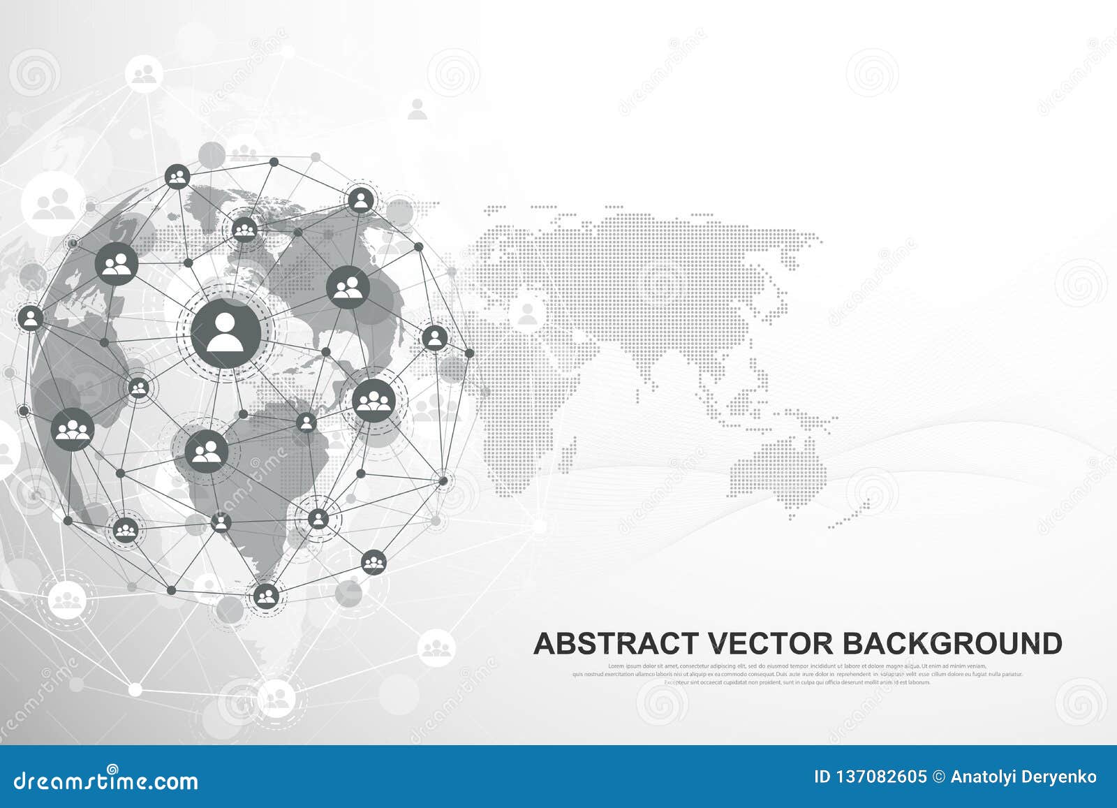 Global Structure Networking and Data Connection Concept. Social Network ...
