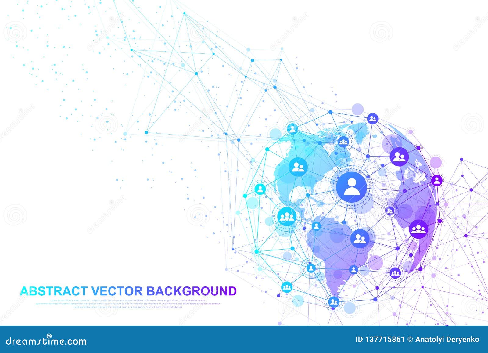 Global Structure Networking and Data Connection Concept. Social Network ...