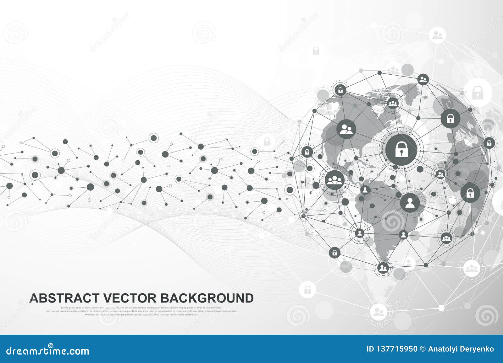 Global Structure Networking and Data Connection Concept. Social Network ...