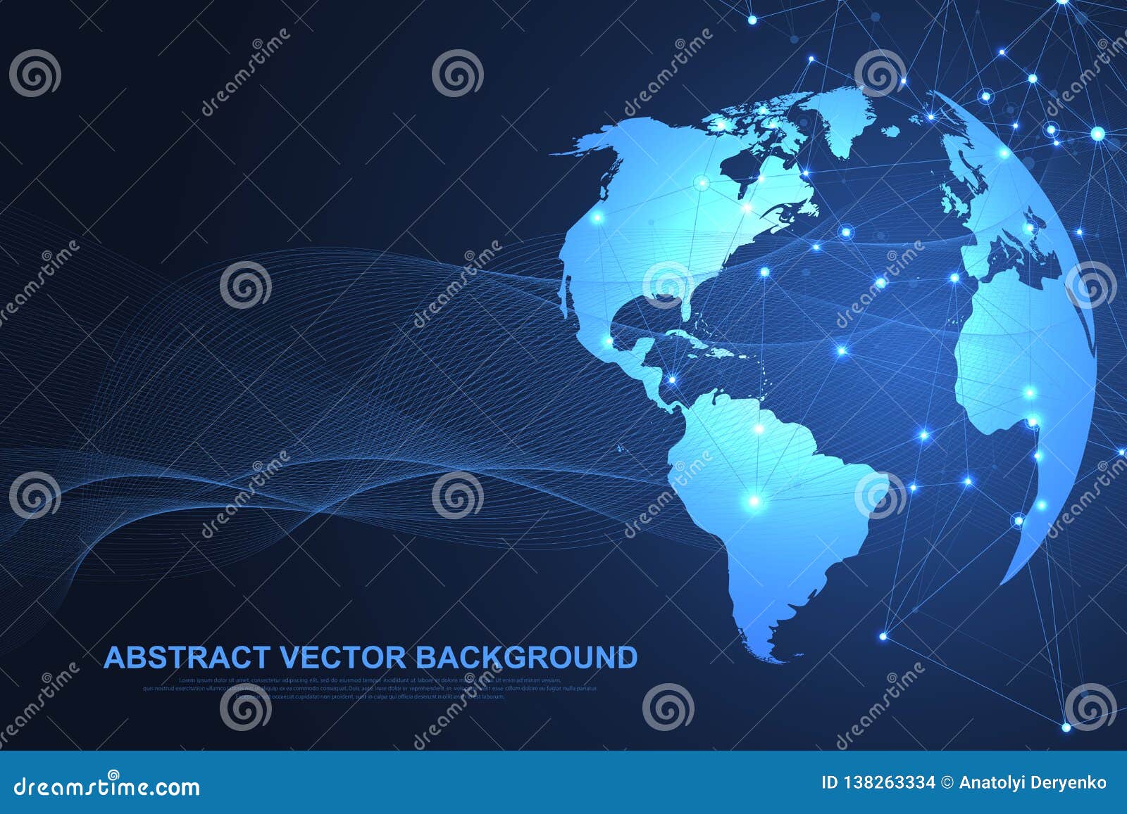Global Structure Networking and Data Connection Concept. Social Network ...