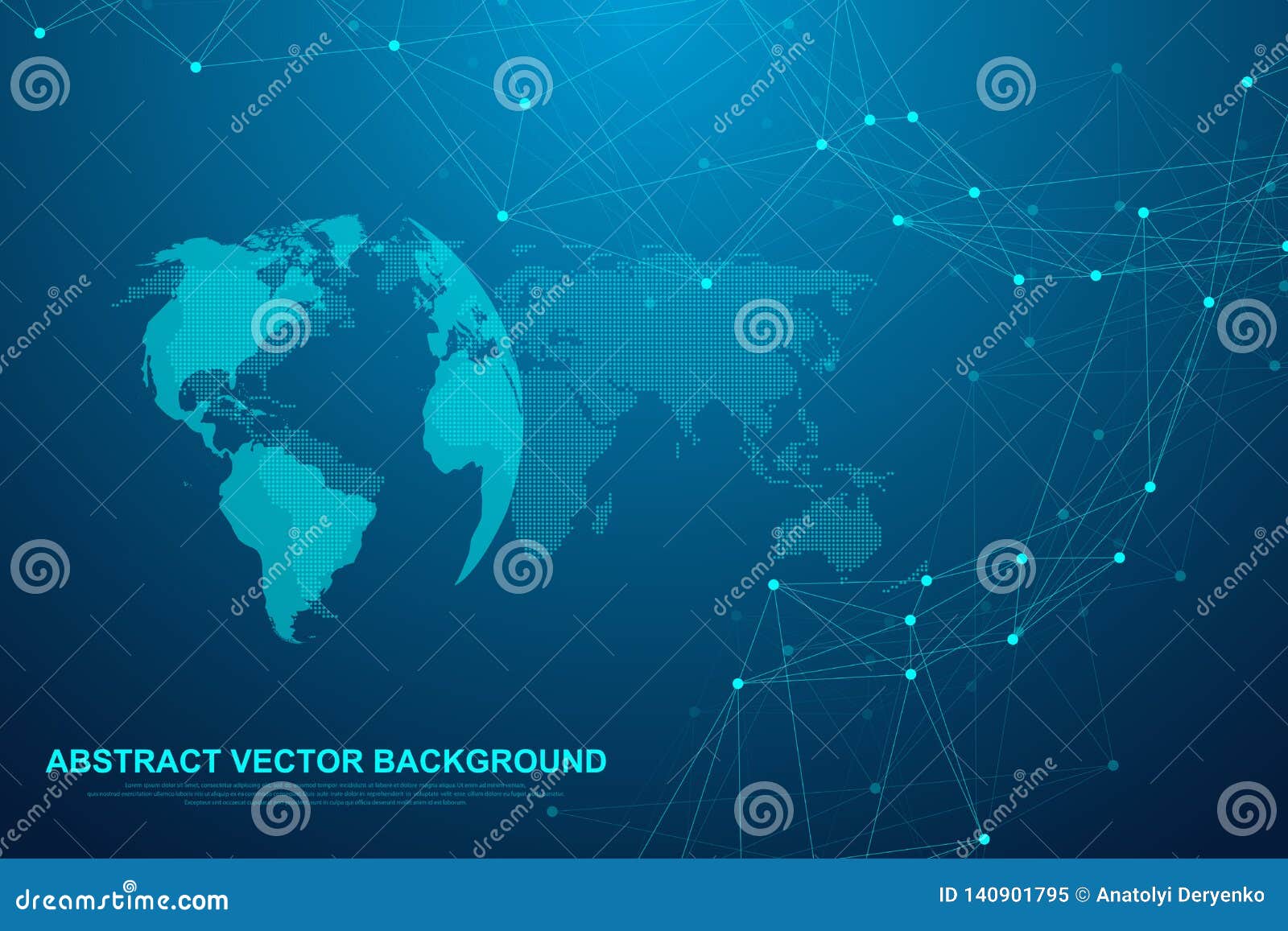 Global Structure Networking and Data Connection Concept. Social Network Communication in the ...