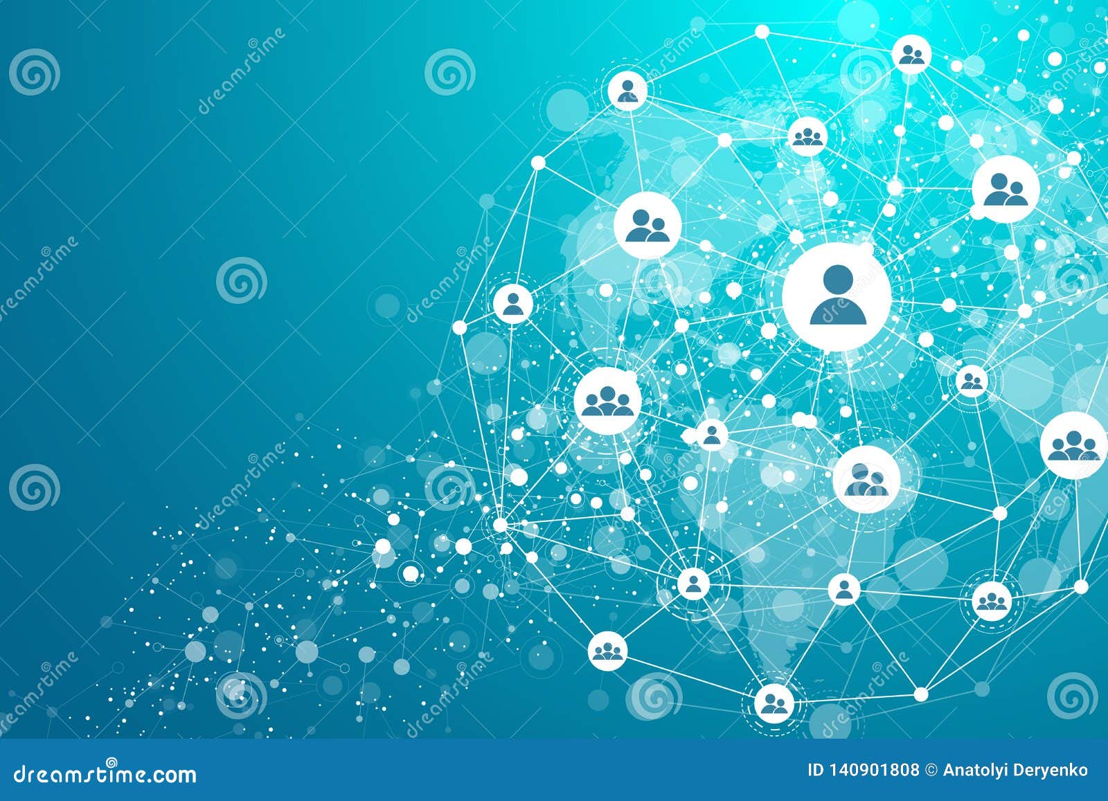 Global Structure Networking And Data Connection Concept. Social Network Communication In The ...