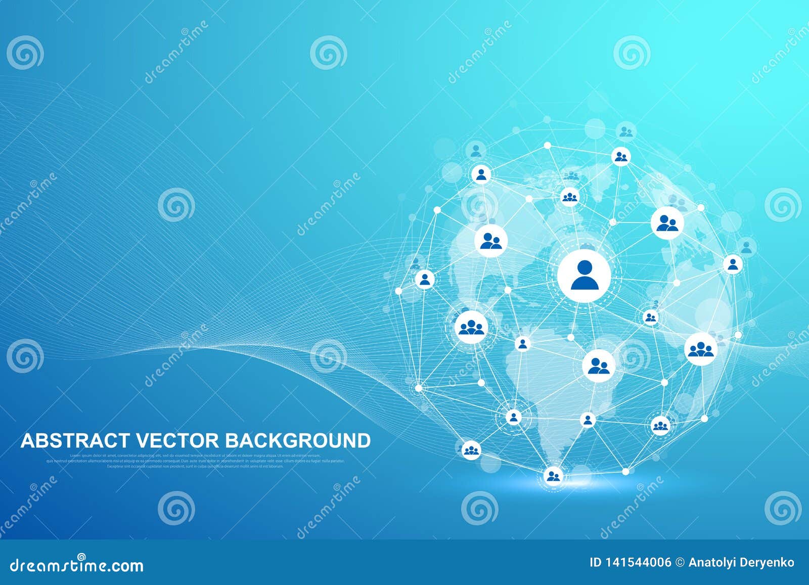 Global Structure Networking and Data Connection Concept. Social Network ...