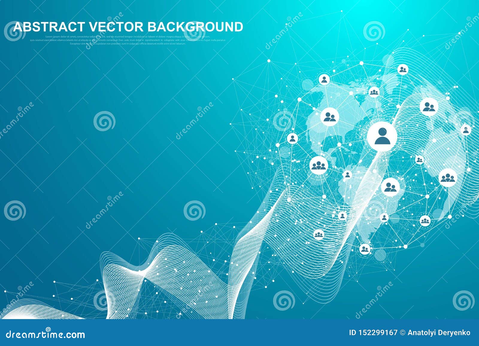 Global Structure Networking and Data Connection Concept. Social Network Communication in the ...