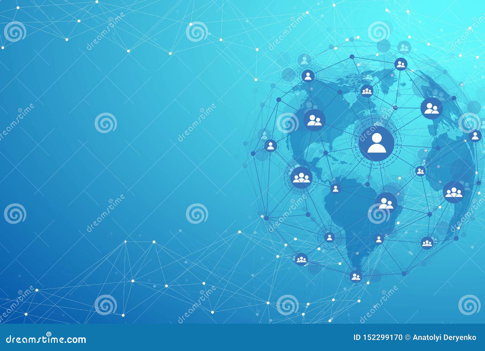 Global Structure Networking and Data Connection Concept. Social Network ...