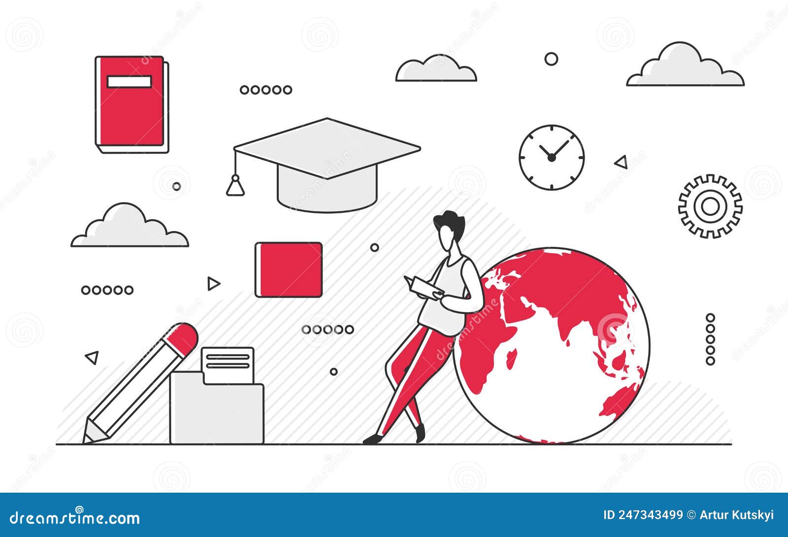 Global Student Learning Education Program Stock Vector - Illustration ...