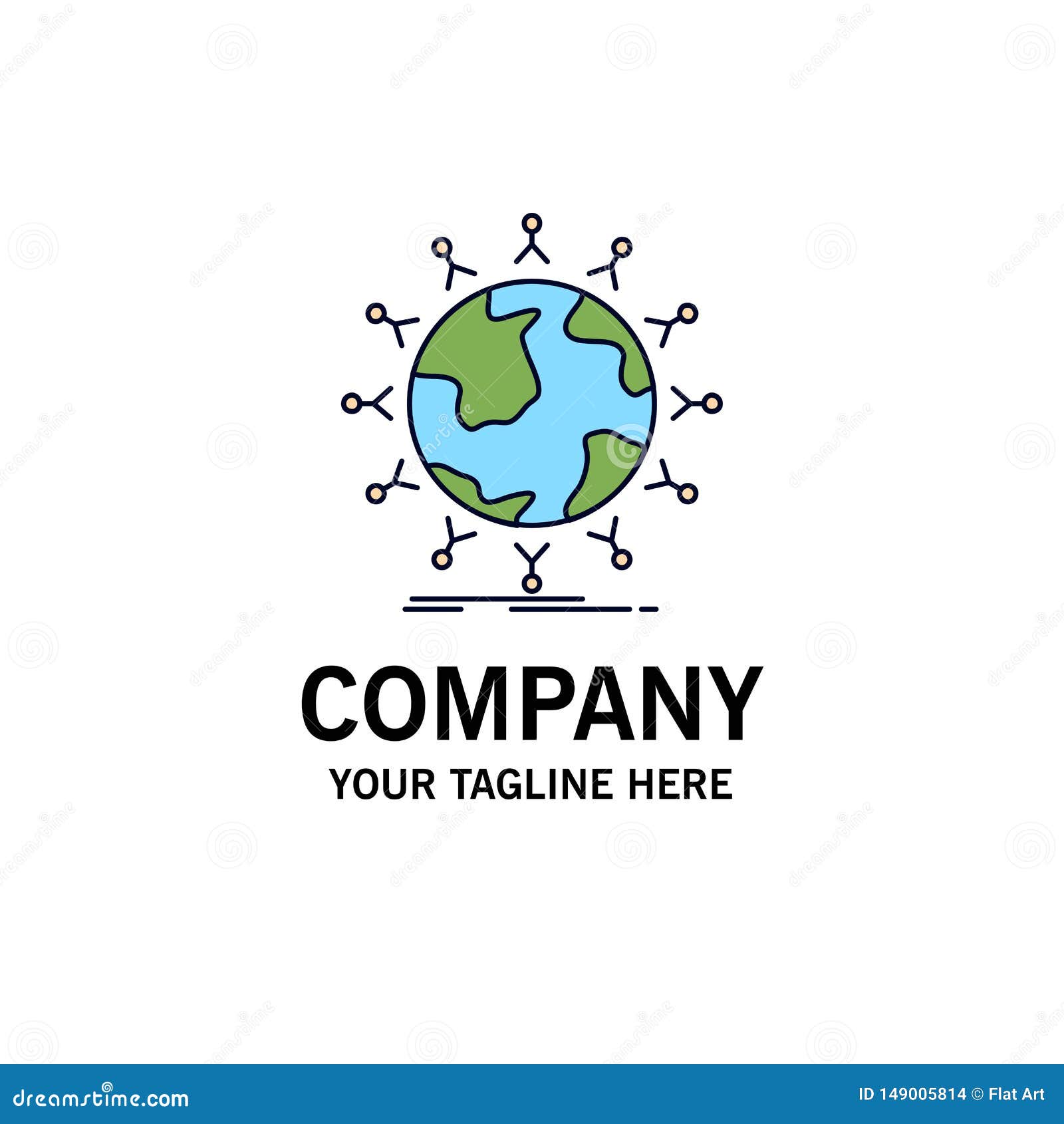 Global, Student, Network, Globe, Kids Flat Color Icon Vector Stock ...