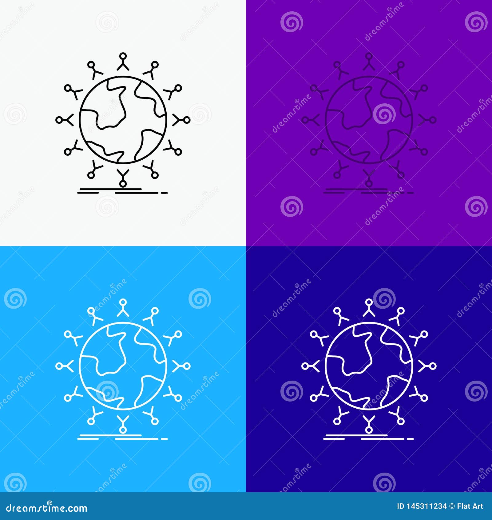 Global, Student, Network, Globe, Kids Icon Over Various Background ...