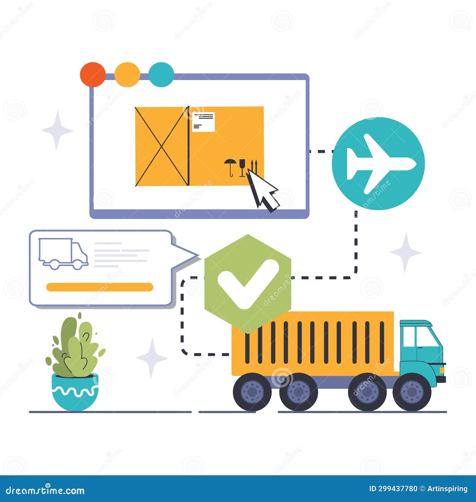 Global Supply Chain Concept. Flat Vector Illustration Stock ...