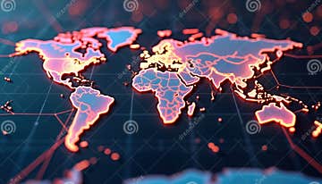 Global Supply Chain Map Visualization. Complex Network of ...