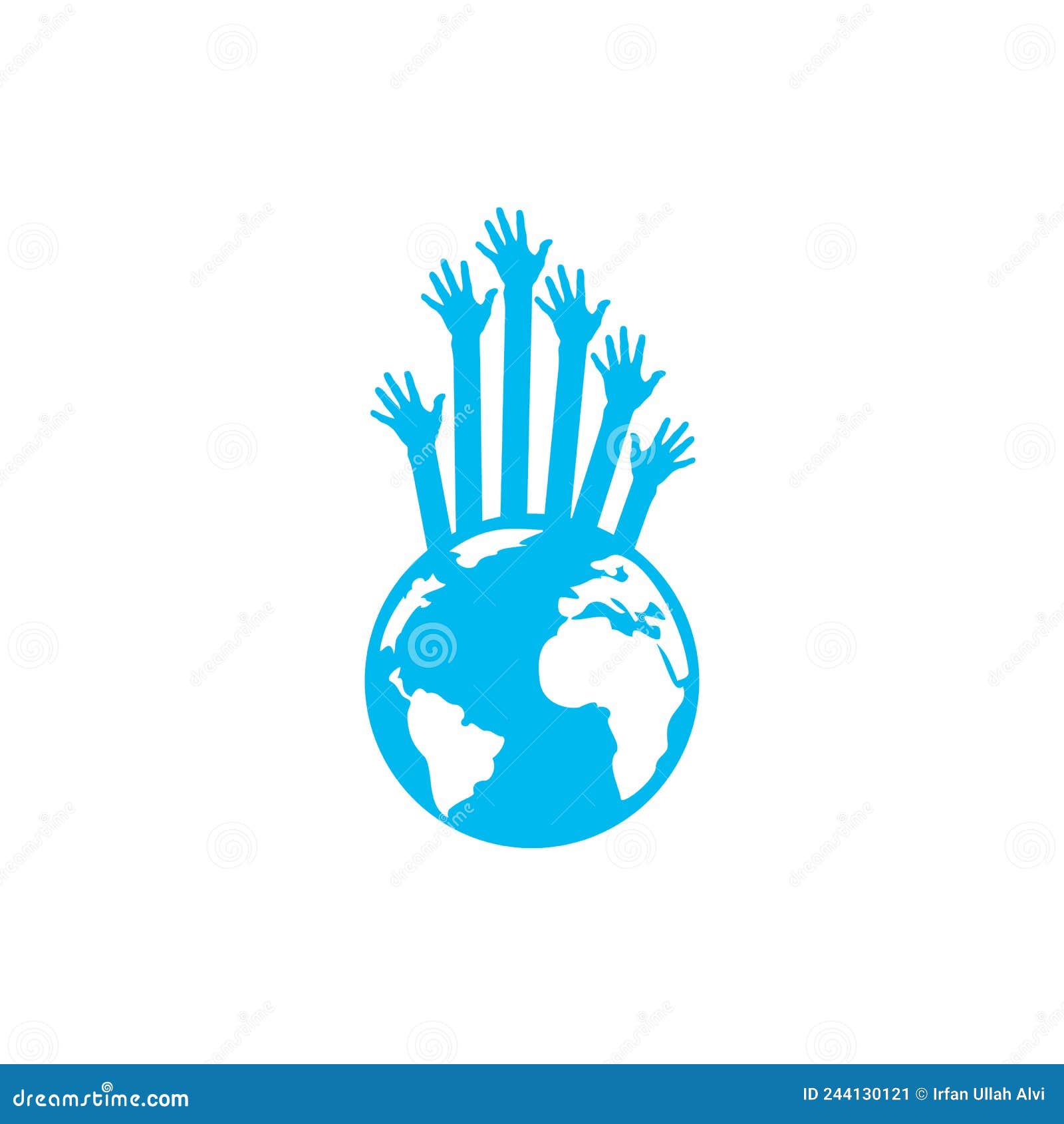 World Hands Vector Logo Design Template. World Support Logo Concept ...