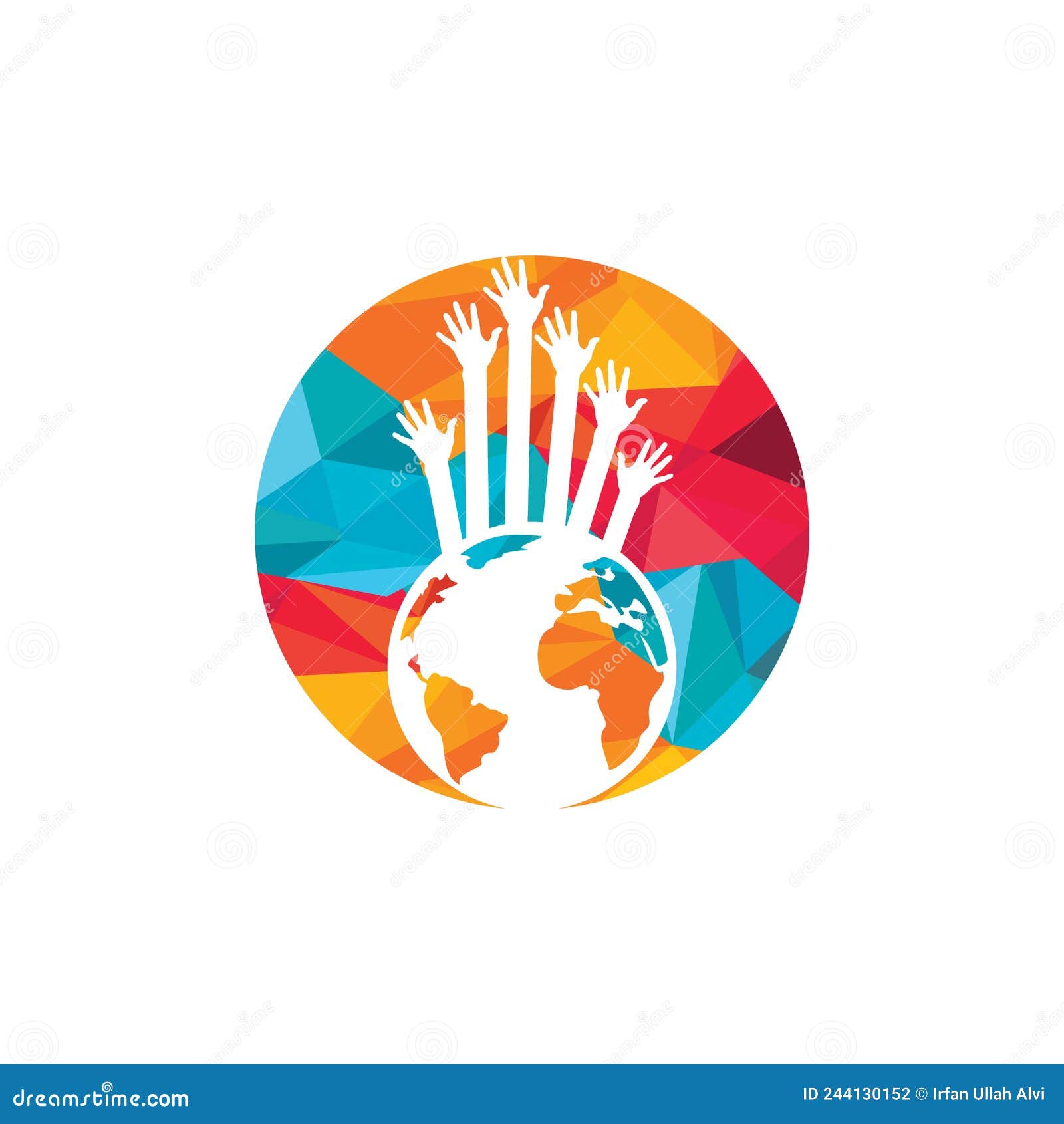 World Hands Vector Logo Design Template. World Support Logo Concept ...