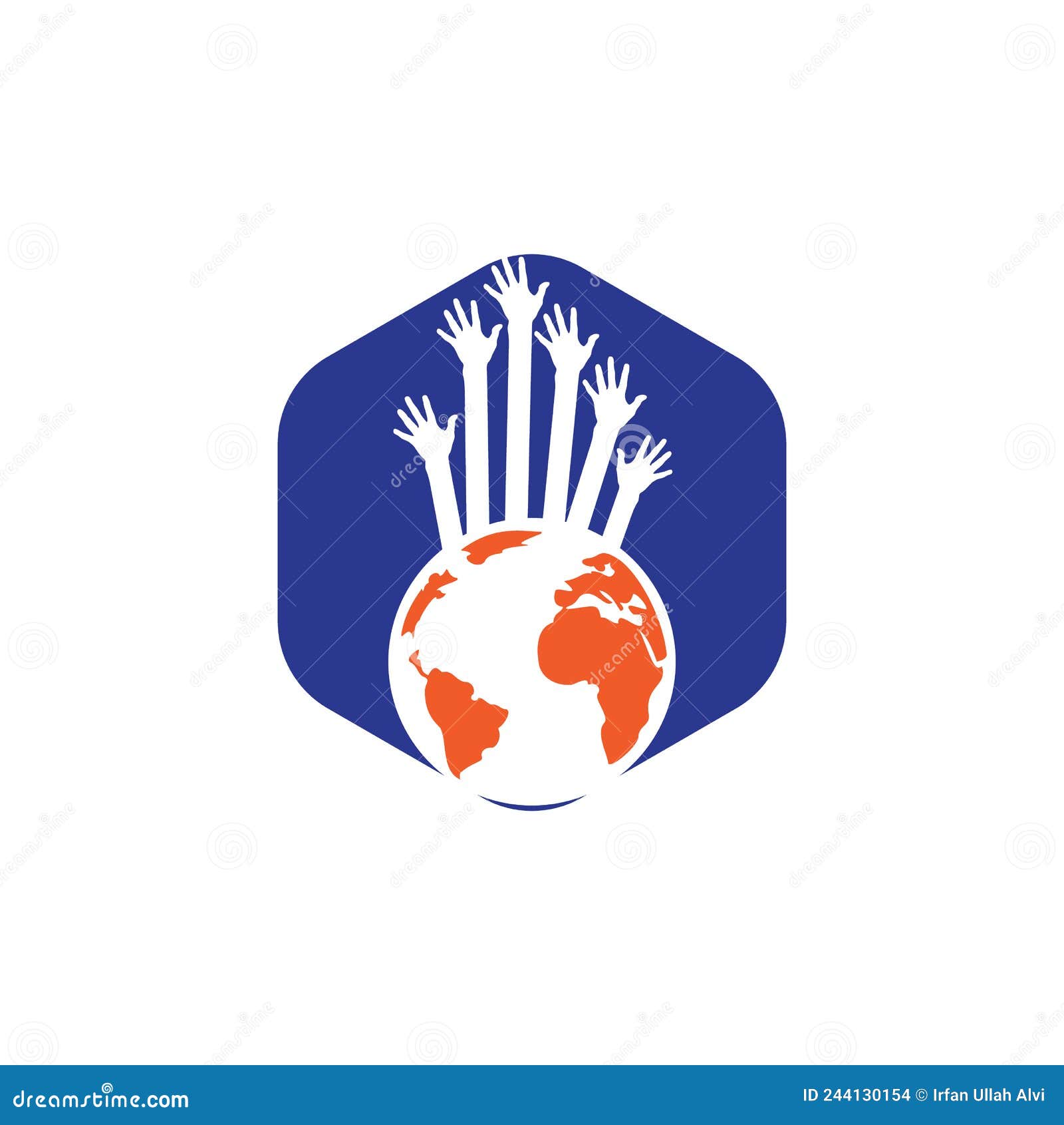 World Hands Vector Logo Design Template. World Support Logo Concept ...