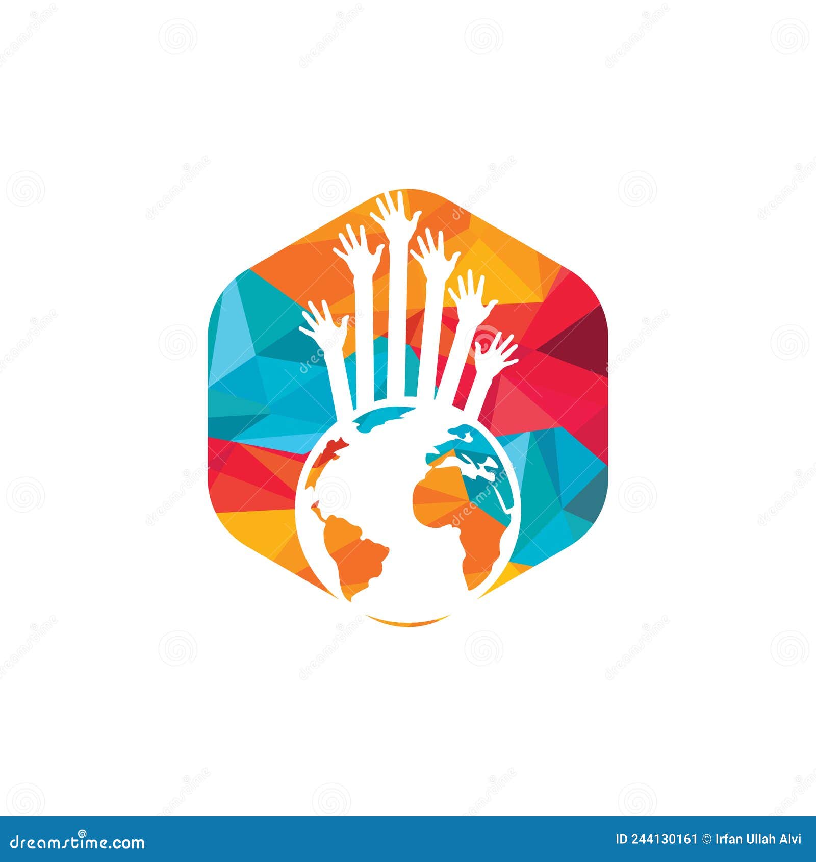 World Hands Vector Logo Design Template. World Support Logo Concept ...
