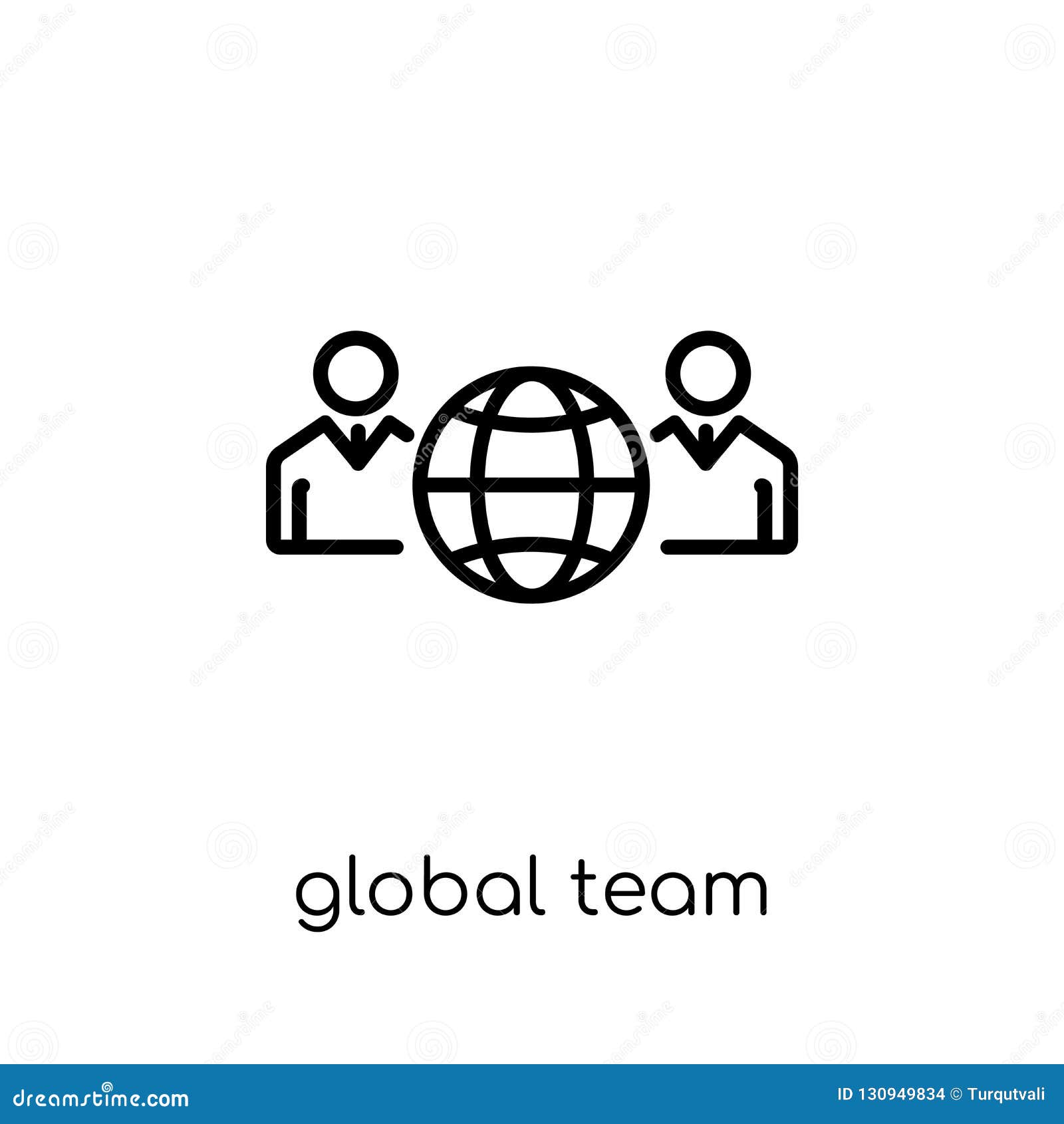 Global Team Icon. Trendy Modern Flat Linear Vector Global Team I Stock ...