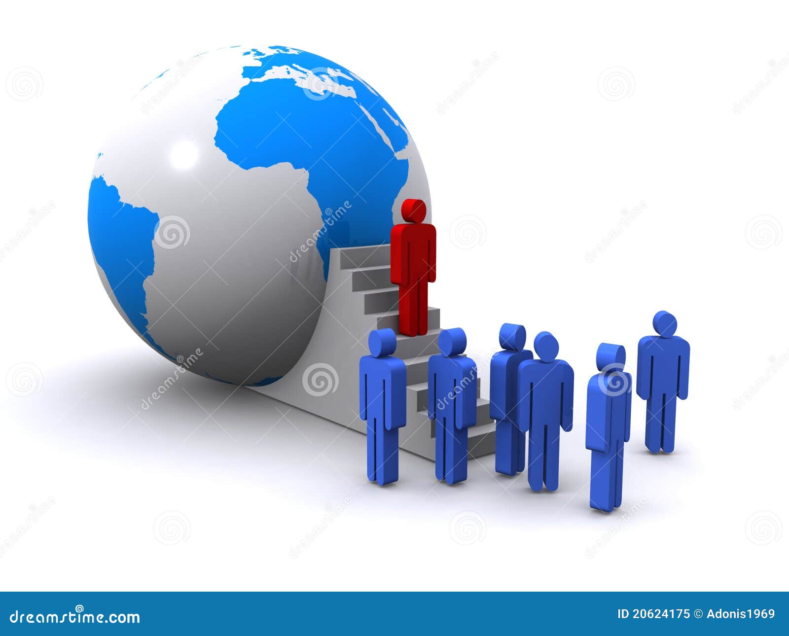 Global team and leader stock illustration. Illustration of blue - 20624175
