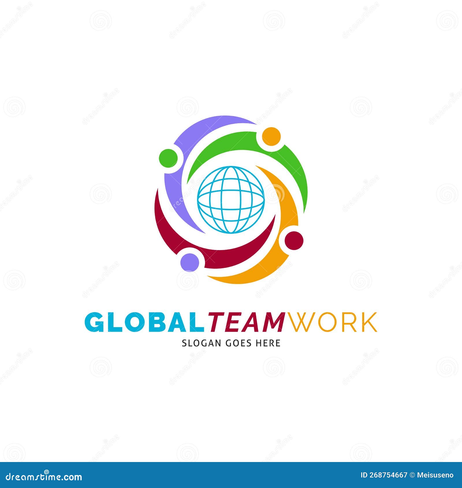 Global Team Work or People Group Icon Vector Logo Template Illustration ...