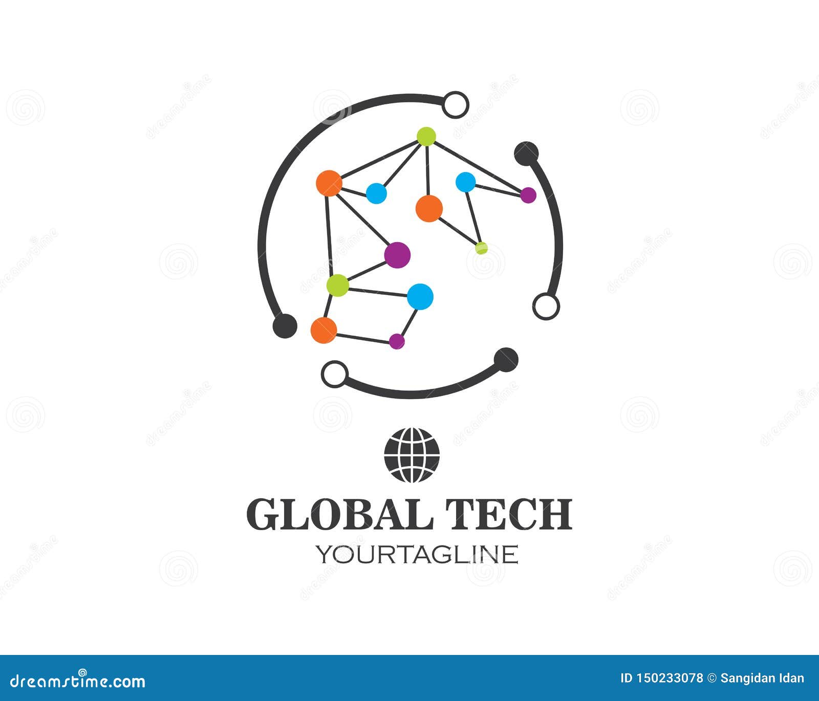 Global Tech Logo Icon Illustration Vector Stock Vector - Illustration ...