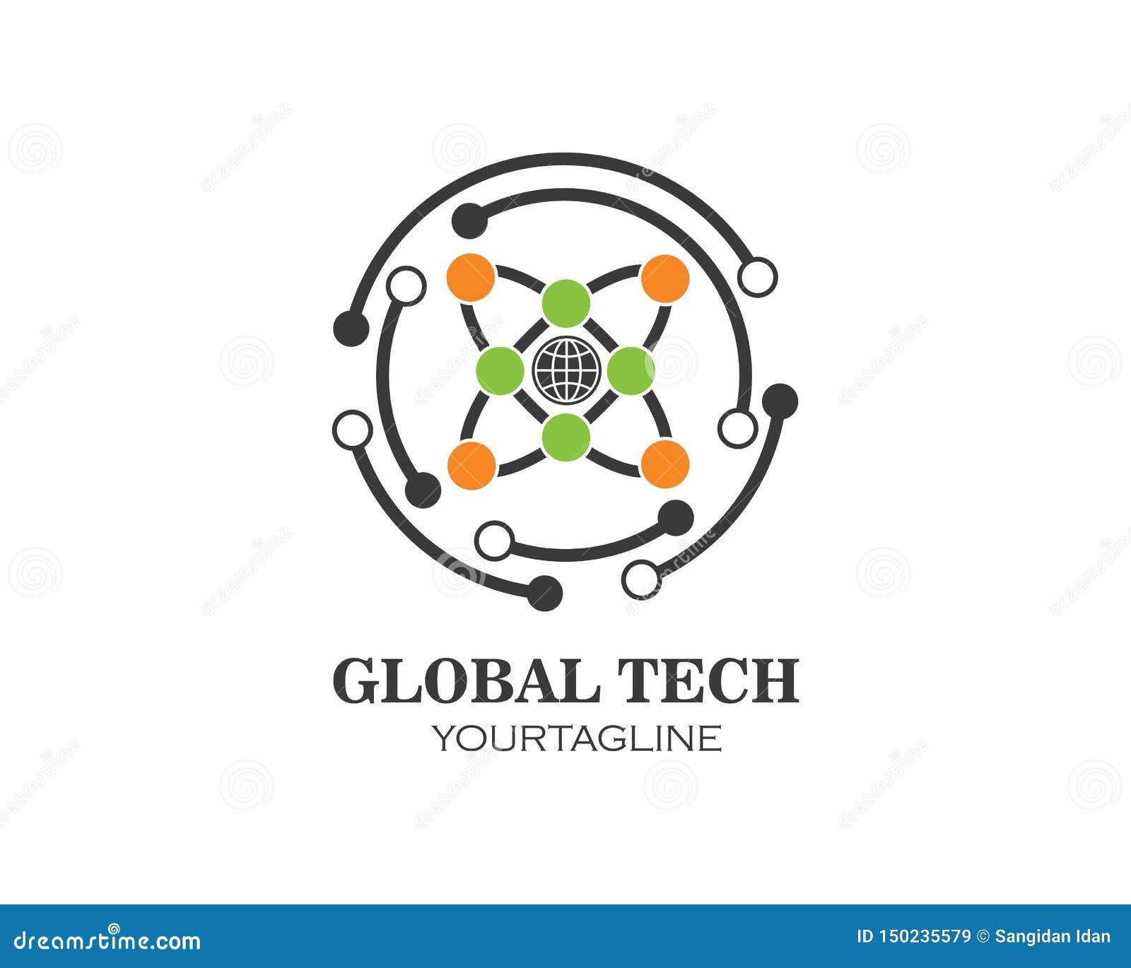 Global Tech Logo Icon Illustration Vector Stock Vector - Illustration ...