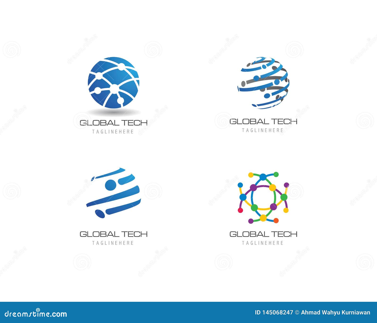 Global tech logo stock vector. Illustration of company - 145068247