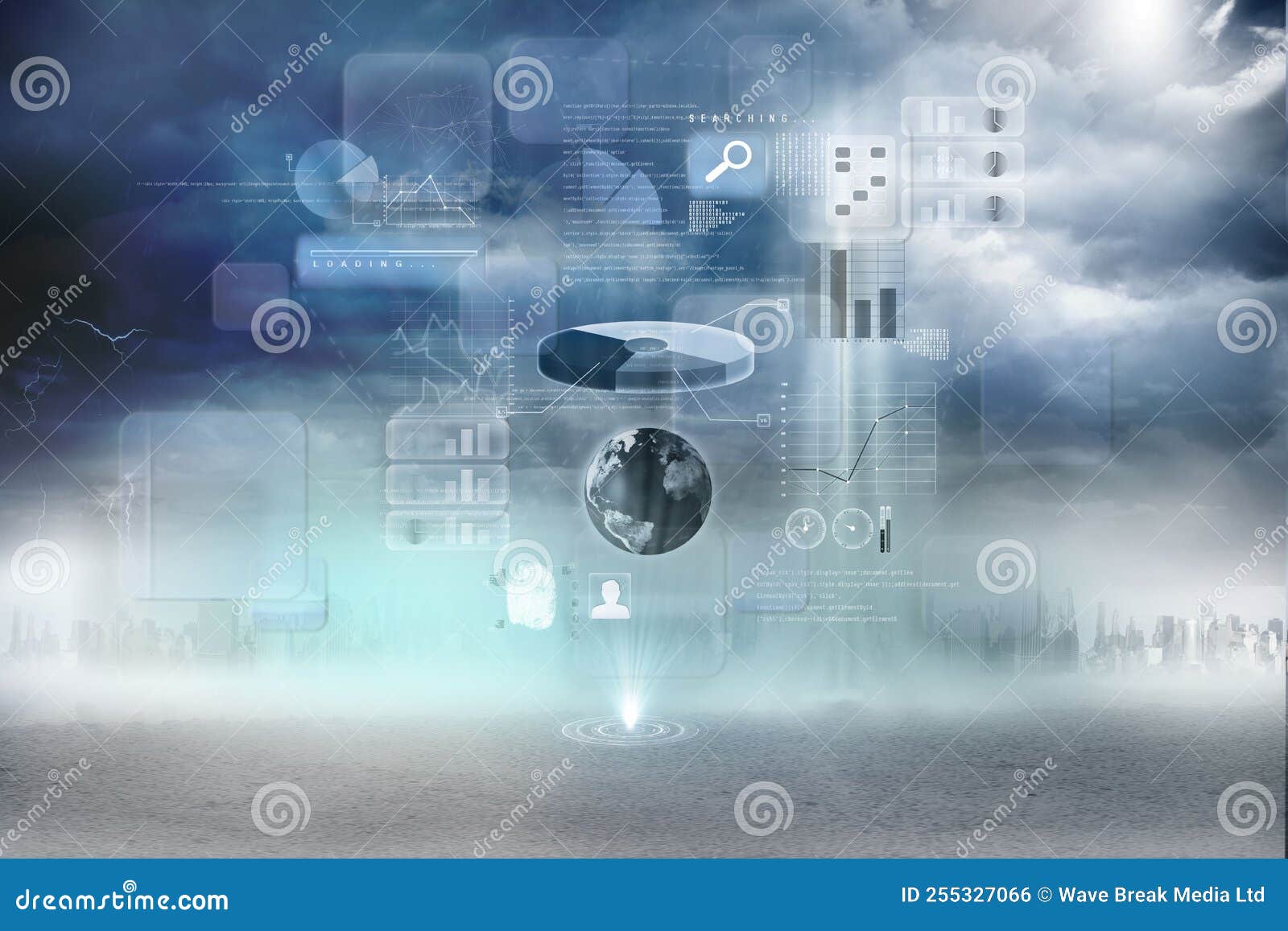 Global Technology Background Stock Illustration - Illustration of ...