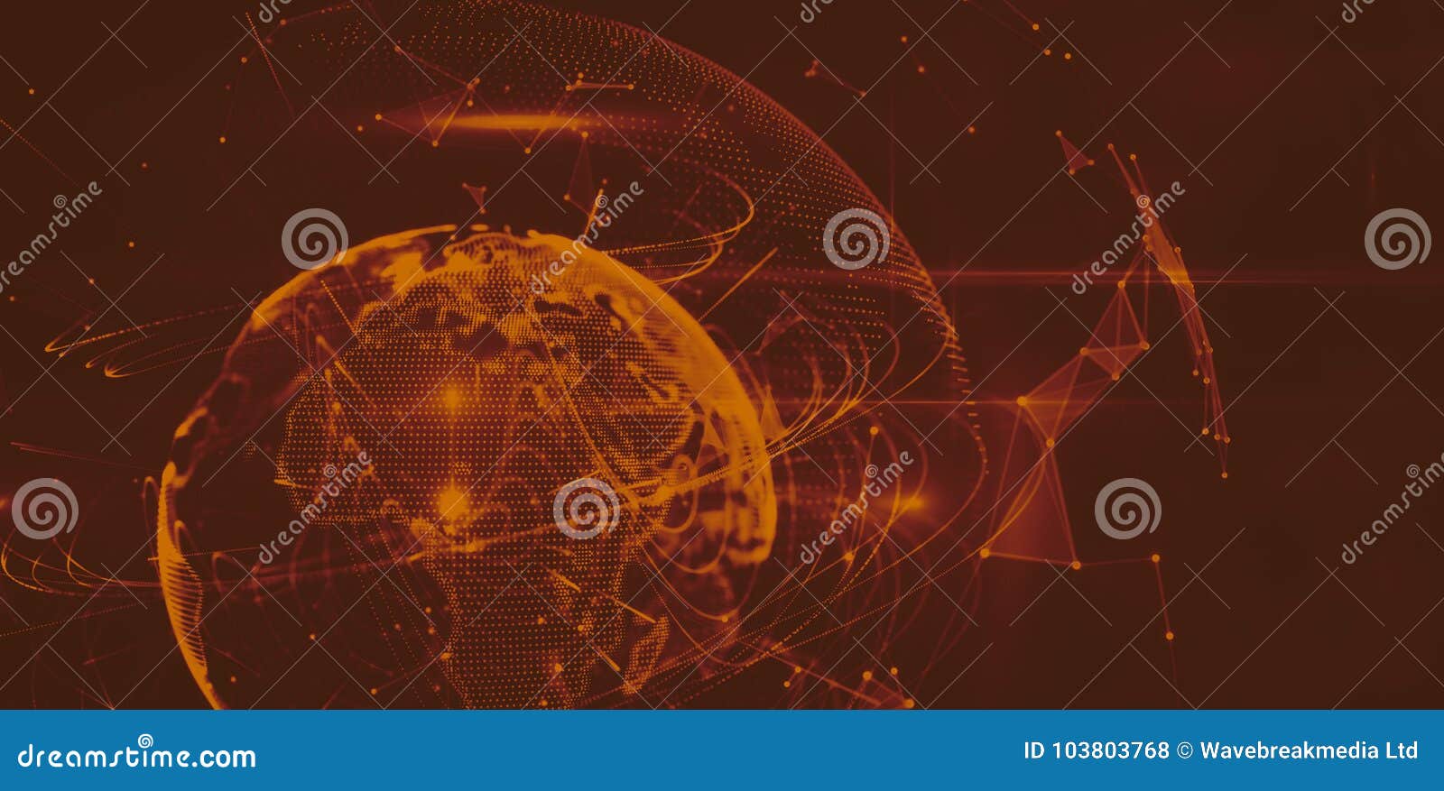 Global Technology Background in Blue Stock Illustration - Illustration ...