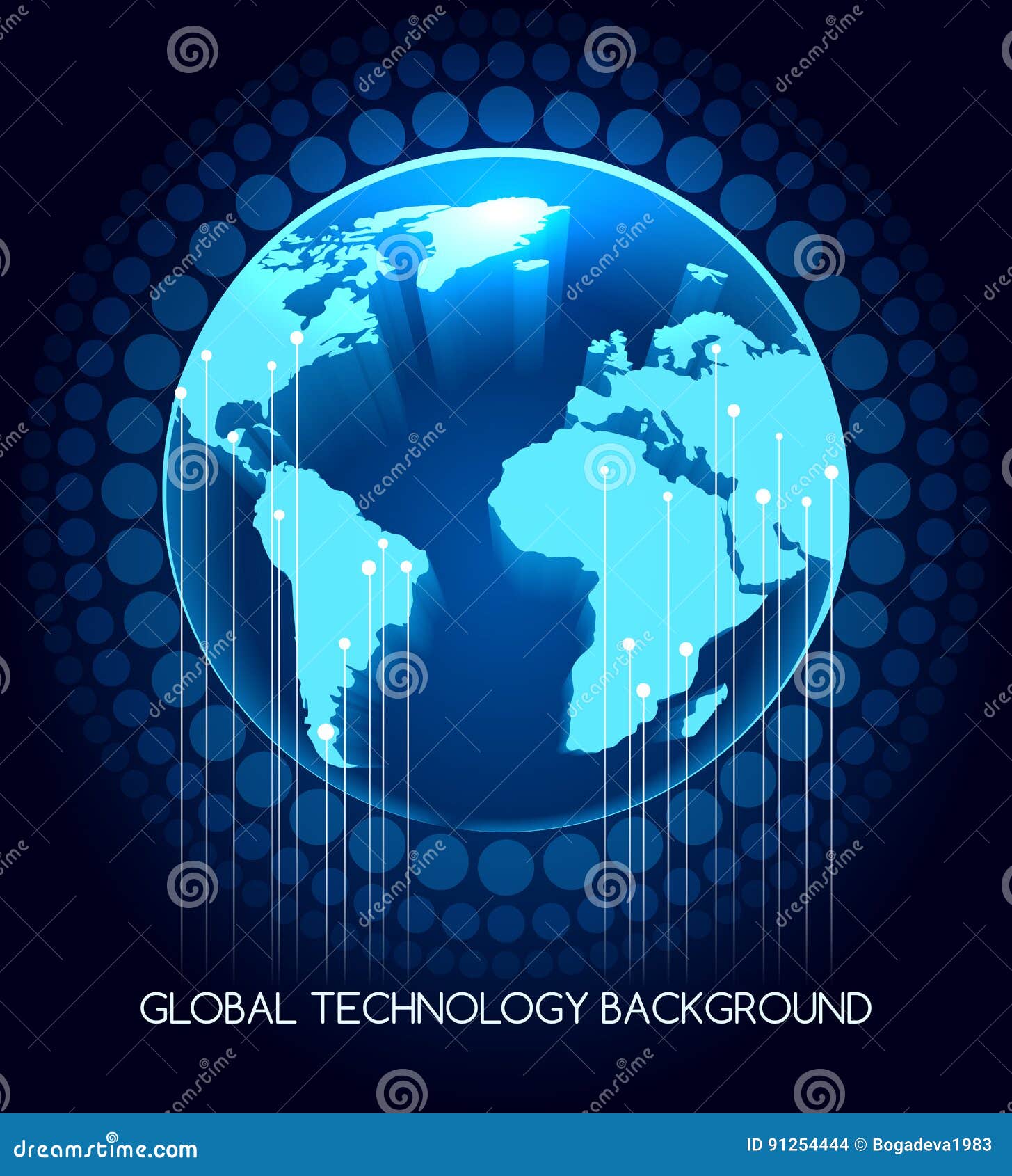 Global Technology Background Stock Vector - Illustration of connect ...