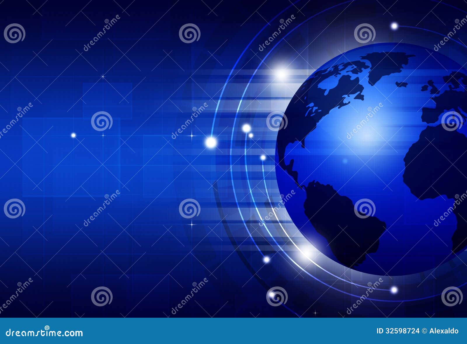 Global Technology Blue Business Background Stock Illustration ...