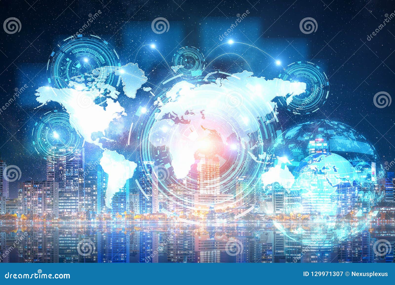 Global technology concept stock illustration. Illustration of global ...
