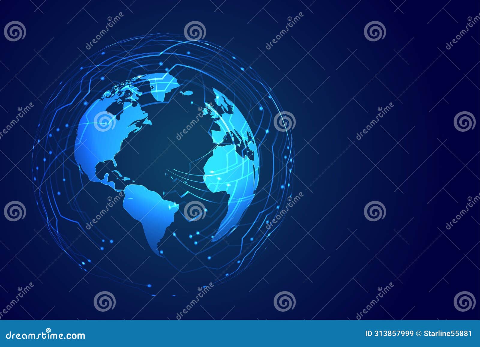 Global Technology Earth Digital Background with Circuit Diagram Stock ...