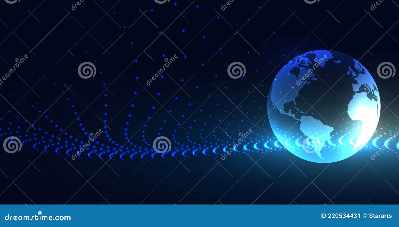 Global Technology Earth Particle Connection Background Stock Vector ...