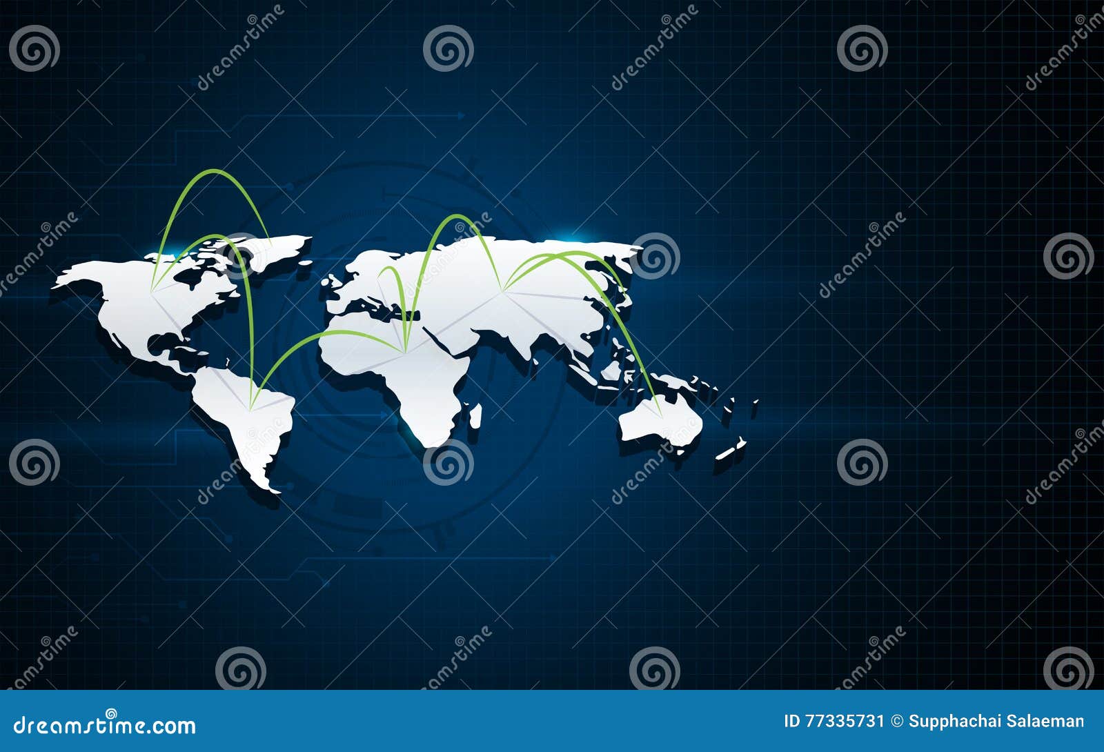 Global Technology Innovation Concept World Map Digital Design ...