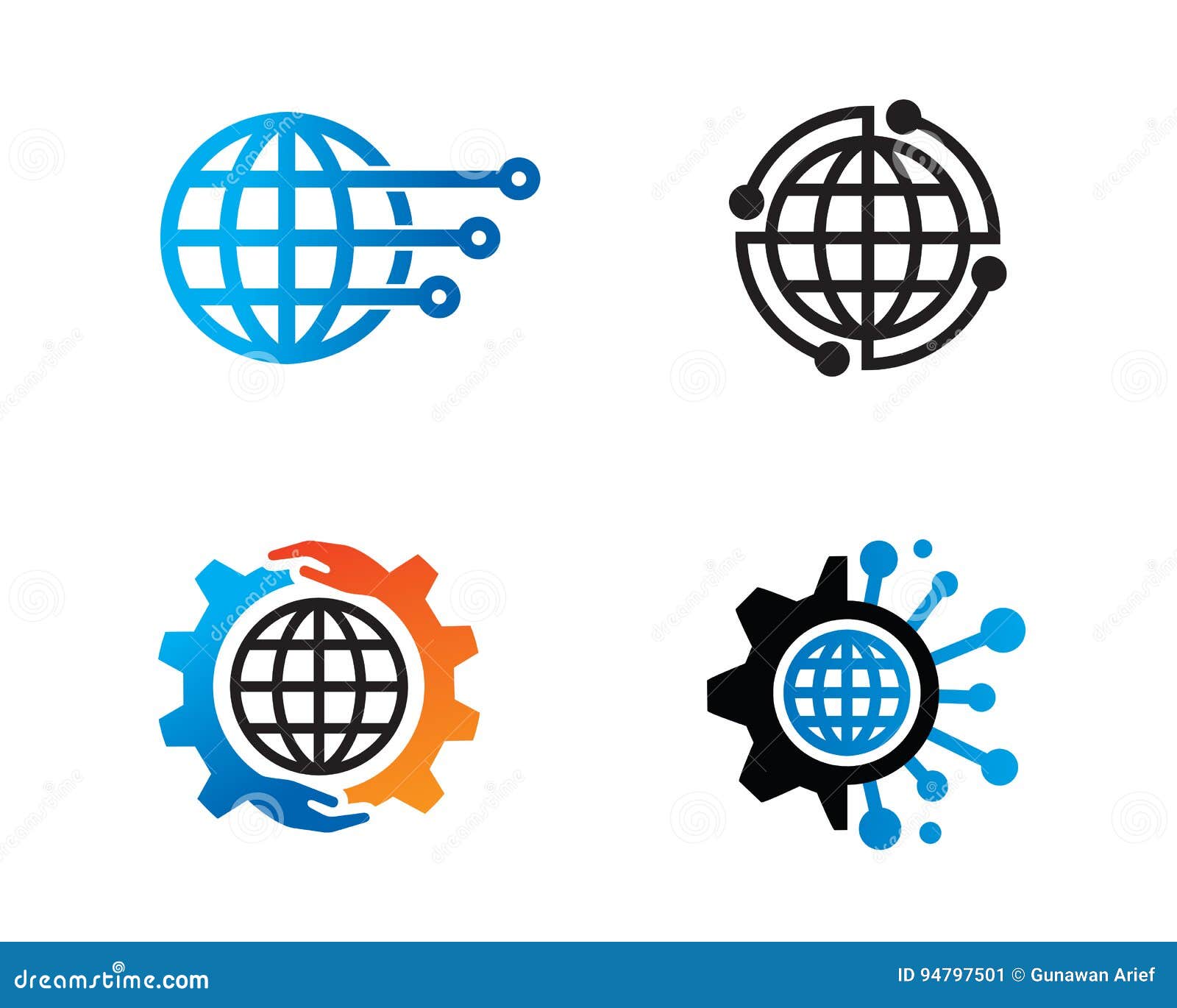 Global Technology Logo Template Design Vector, Emblem, Design Concept ...