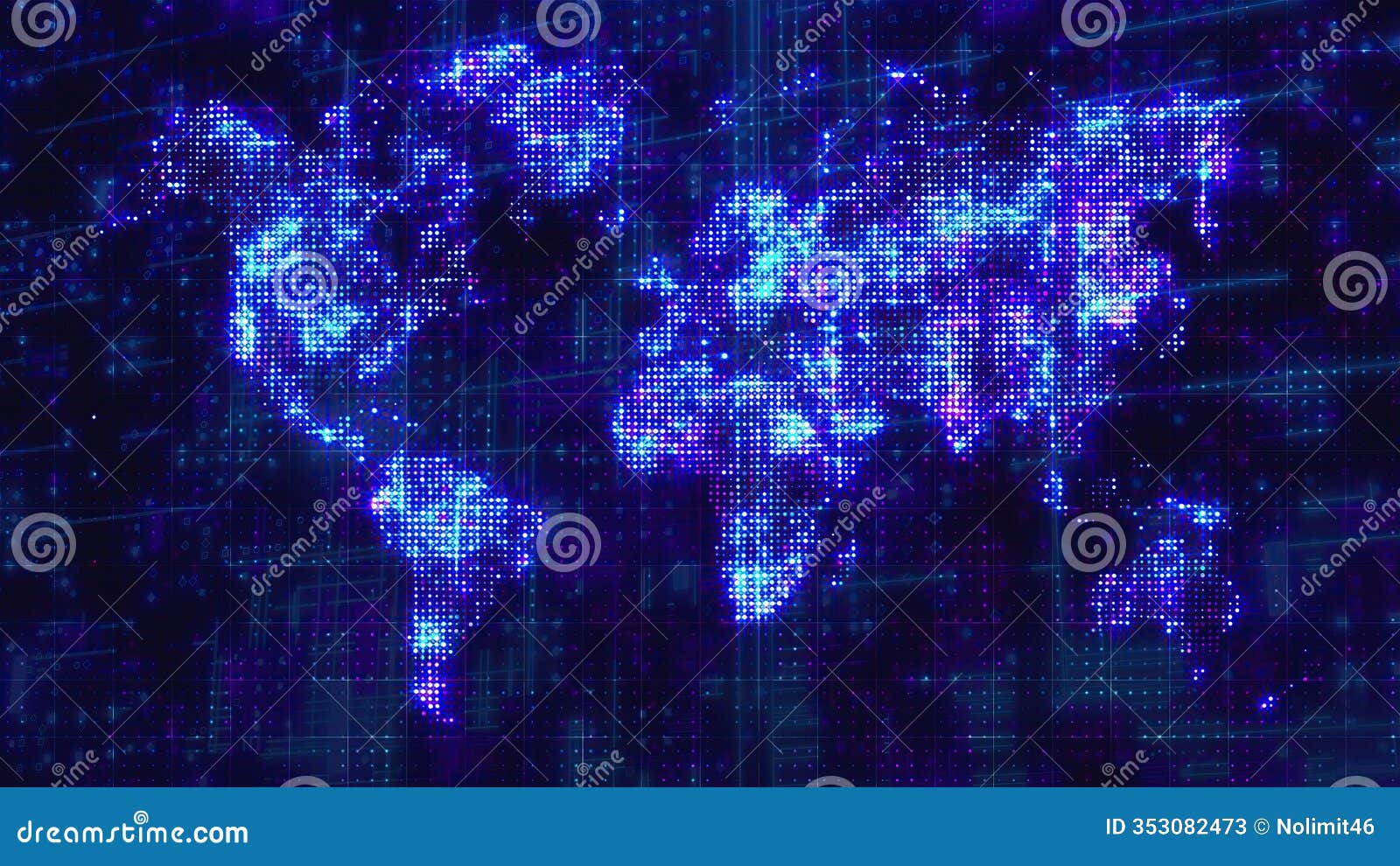 Global Technology map stock image. Image of data, animation - 353082473