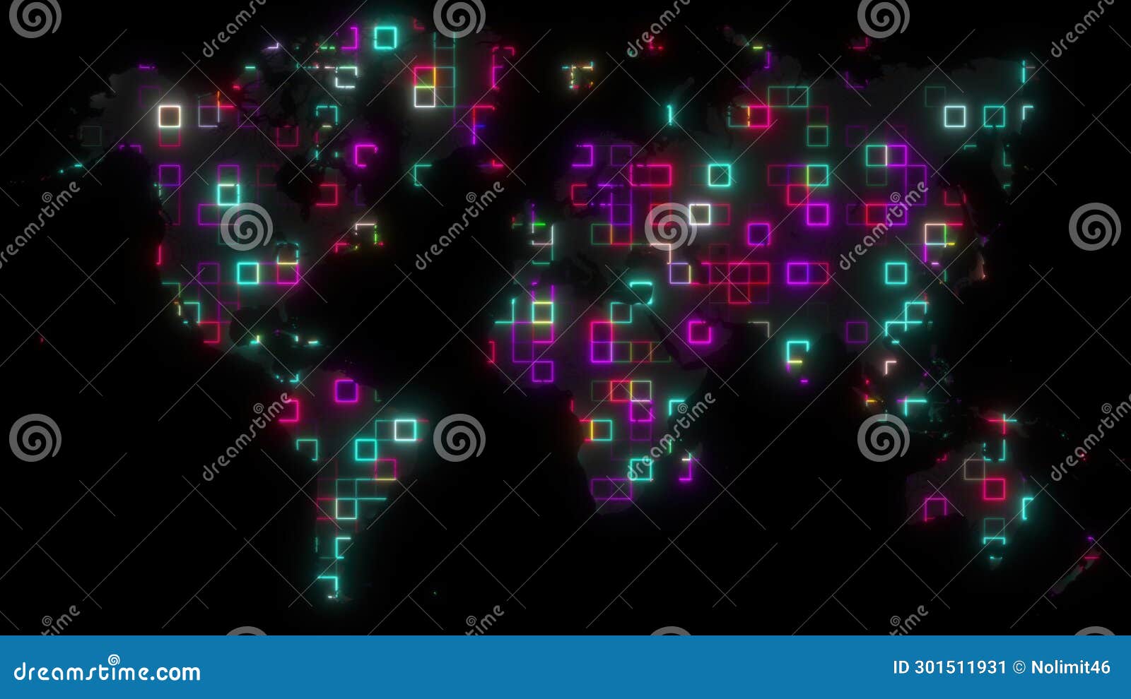 Global technology map stock illustration. Illustration of data - 301511931
