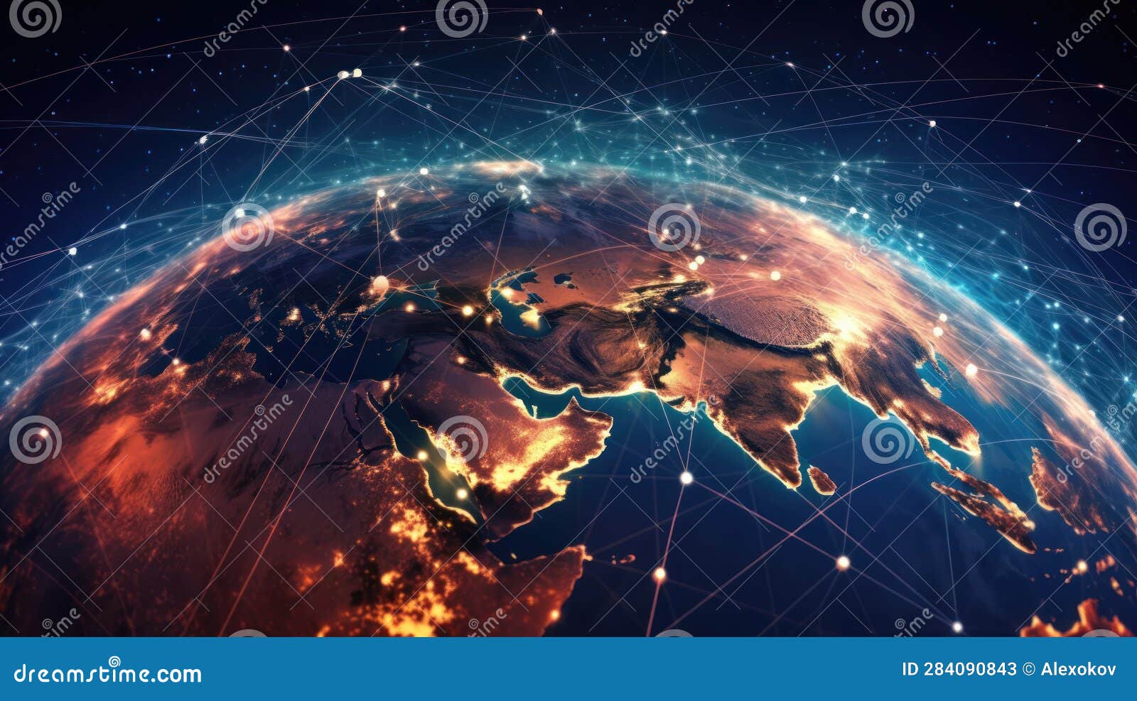 Global Telecommunications Network Around Planet Earth AI Generated ...