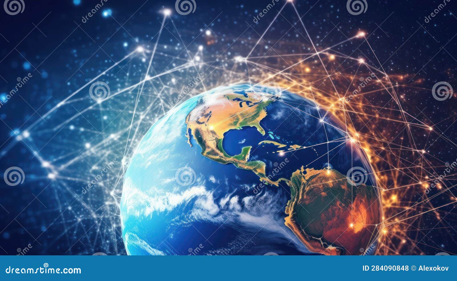 Global Telecommunications Network Around Planet Earth AI Generated ...