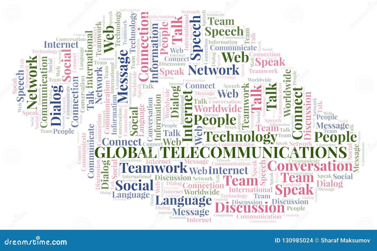 Global Telecommunications Word Cloud. Stock Illustration - Illustration ...
